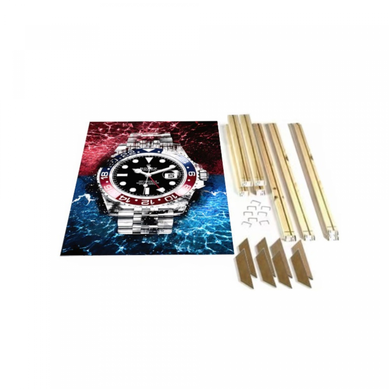 Rolex GMT-Master II ‘Pepsi Reflect’ Luxury Watch Art DIY Frame + Canvas ...